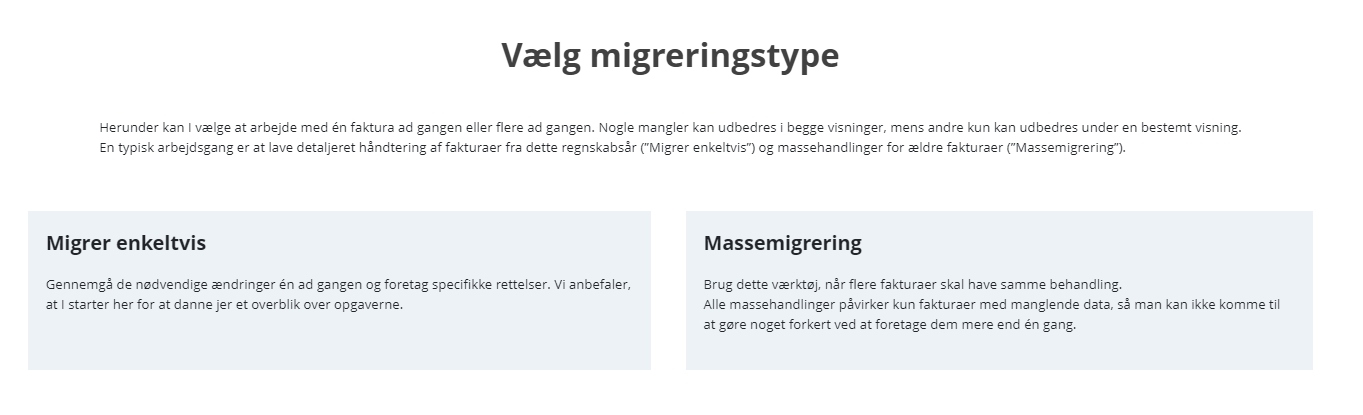 Guide til migrering af data til nyt faktureringsmodul - EazyProject